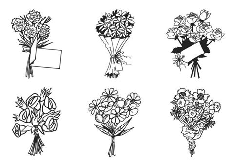 Flower Bouquet Clipart Black And White Best Flower Site