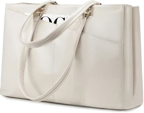 White Leather Tote Bag