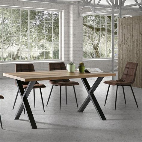 Mesa De Comedor Rectangular Madera Chapada Benicolchón