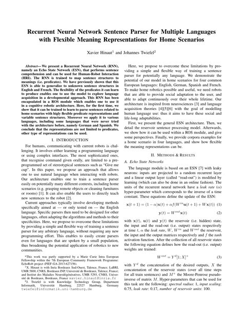 Pdf Recurrent Neural Network Sentence Parser For Multiple Languages With Flexible Meaning