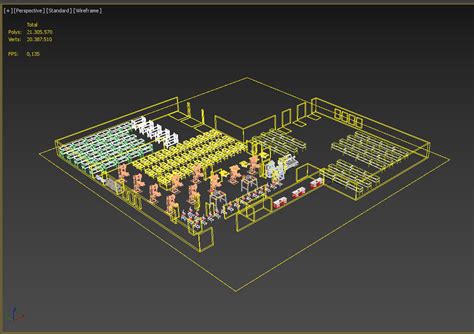 Equipment Layout Workshop Line Factory Industrial Floor Plan 3d Model