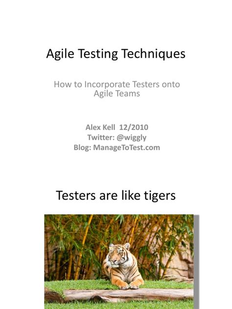 Agile Testing Techniques Slides Agile Atlanta 12 2010 Pdf Software Testing Agile Software