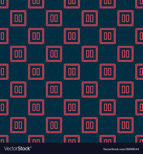 Red Line Pause Button Icon Isolated Seamless Vector Image