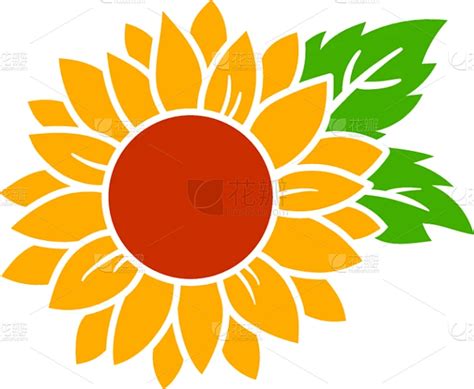 绘画插图叶子矢量黄色向日葵素材 花瓣网