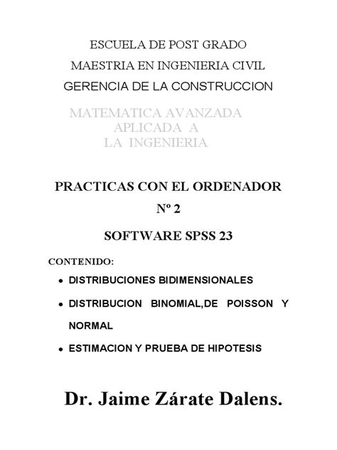 Practicas Con El Ordenador N°2 Analisis De Regresion Y Correlacion Pdf Regresión Lineal