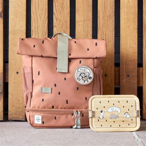 Lässig Rucksack Mini Rolltop Backpack Happy Prints Caramel