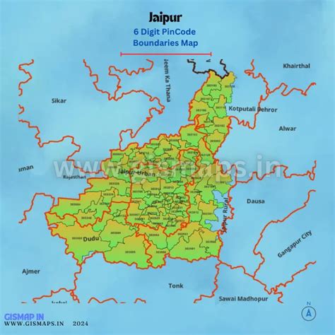 Jaipur Pincodeboundaries Map Rajasthan