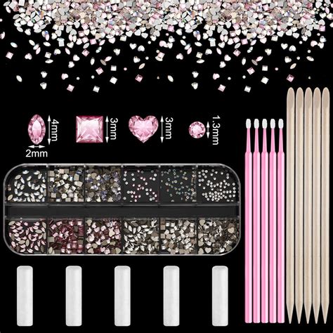 Sosation 377 Pcs 4 Shapes Tooth Gem Kit Diy Crystal Tooth Gems For S