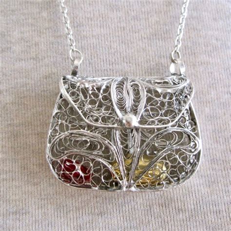 20 Sale Vintage Filigree Silver Toned Pursehandbag Locketpendant