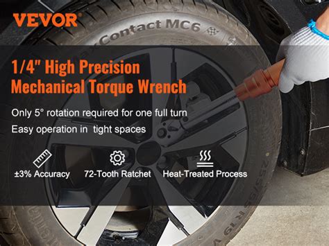 Vevor Torque Wrench 14 Inch Drive Click Torque Wrench 20 200inlb3