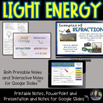 Light Energy Presentation And Notes For Google Slides And PowerPoint