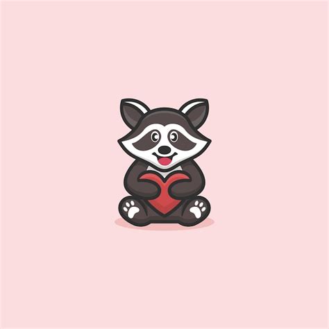 Premium Vector Cute Racoon Concept Logo Design