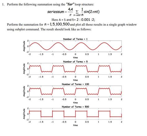 solved 1 perform the following summation using the for