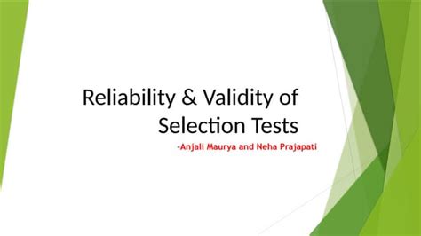 Reliability And Validity Of Selection Testspptx