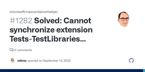 Solved Cannot Synchronize Extension Tests Testlibraries Because A Newer Version Has Already
