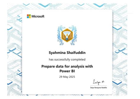 Powerbi Microsoft Dataanalytics Businessintelligence Certificateofcompletion