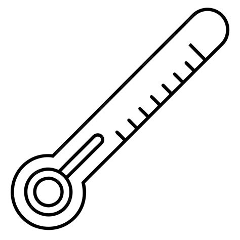 Thermometer Outline Coloring Book Page Line Art Drawing Premium Ai