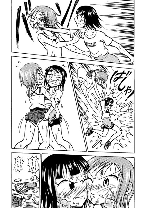 Artist Request Highres Tagme 2girls Ass Backpack Bag Catfight Hat Multiple Girls Wet