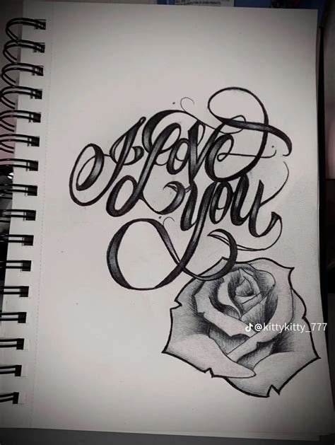Chicano Art Rose With I Love You In Cursive