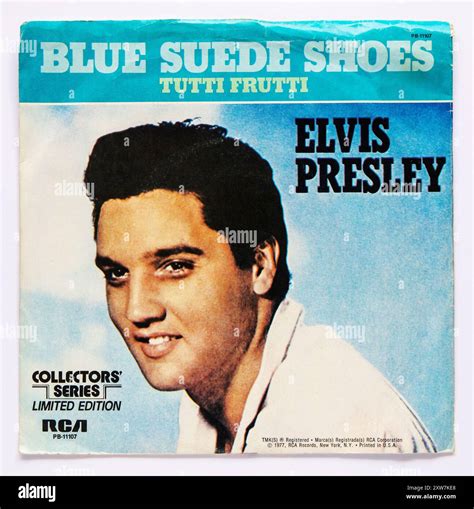 Picture Cover Of The Seven Inch Single Version Of Blue Suede Shoes And