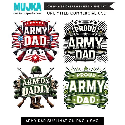 Proud Army Dad Png Svg Armed And Dadly Png Fathers Day T Army