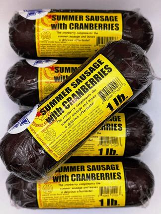 Summer Sausage Cranberry 1 Lb Wisconsin River Meats Wisconsin