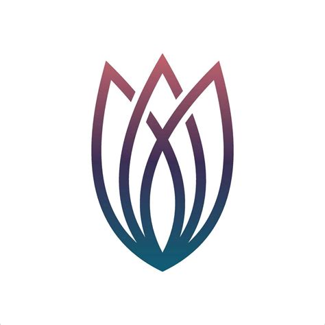Lotus Flower Logo Vector Design Template Of Lotus Icons Outline Style