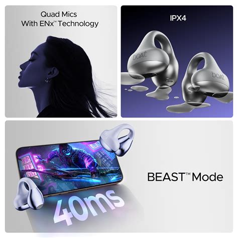 Boat Airdopes Loop In Ear Earbuds Bluetooth Wclip On Fit Air