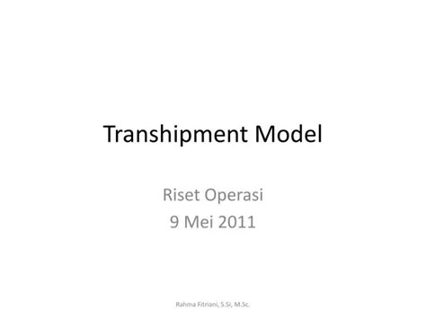 Ppt Transhipment Model Powerpoint Presentation Free Download Id