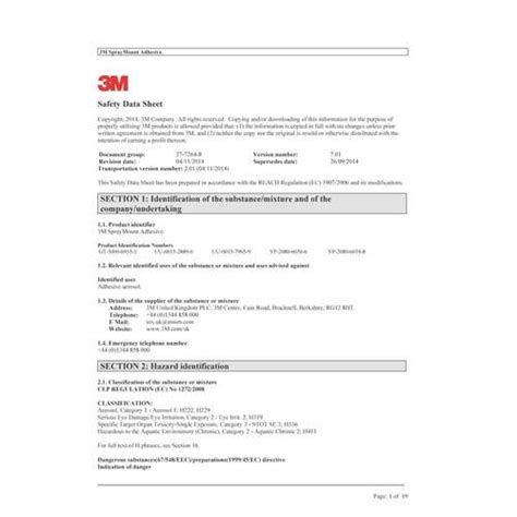 Ultratape Spray Adhesive Safety Data Sheet At Dwight Dees Blog
