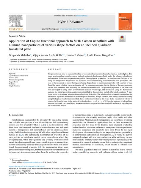 Pdf Application Of Caputo Fractional Approach To Mhd Casson Nanofluid