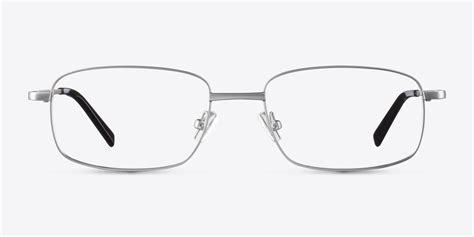 Bryce Rectangle Silver Full Rim Eyeglasses Eyebuydirect