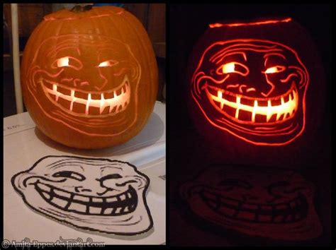 Troll Face Pumpkin By Amita Eppes On Deviantart Pumpkin Carving