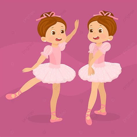 Ballerina Tutu Vector Art Png Graceful Pretty Young Ballerina In Pink