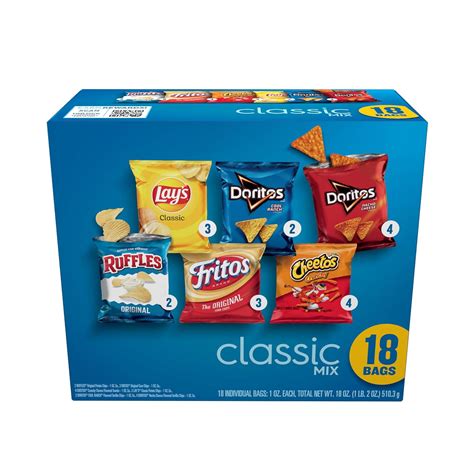 Frito Lay Snacks Classic Mix Chips Variety Pack Doritos Lays Ruffles