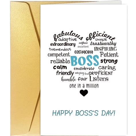 Spercy Praise Boss Card From Employee Happy Bosss Day T For Boss