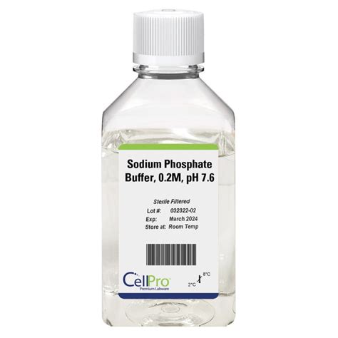 Alkali Scientific Cellpro Sodium Phosphate Buffer 02m Ph 76 250ml