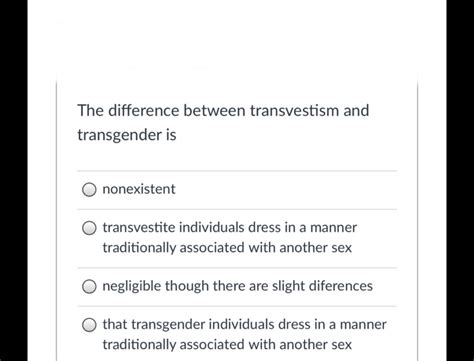 Answered The Difference Between Transvestism And Bartleby