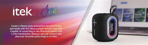 Itek I58084blk Vibes Wireless Bluetooth Speaker With 7 Multi Coloured