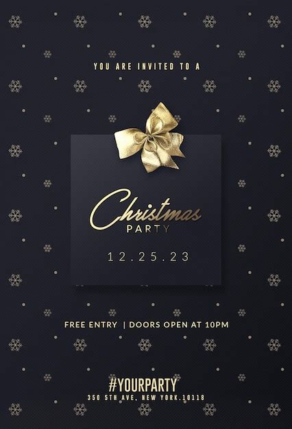 Premium Psd Classy Christmas Invite