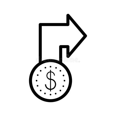 Coin Dollar With Arrow Up Isolated Icon Stock Vector Illustration Of