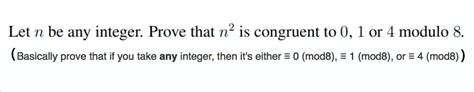 Solved NUMBER THEORY Let N Be Any Integer Prove That N 2 Chegg Com