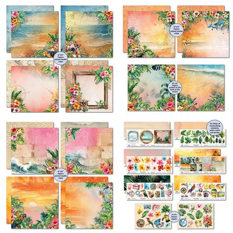 3 Quarter Designs Tropic Excursion Collection Designer Paper And Diecu