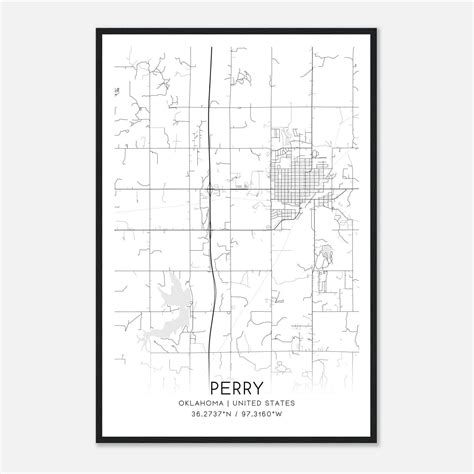 Perry Oklahoma Map Poster Modern Home Decor Wall Art Print Custom