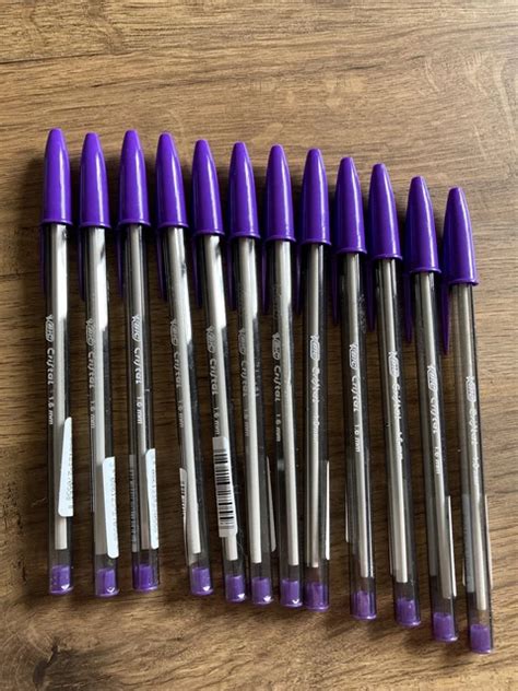 Bic Cristal 1 6mm Bold Purple Ballpoint Pens Pkt 12 Bic Fun Range