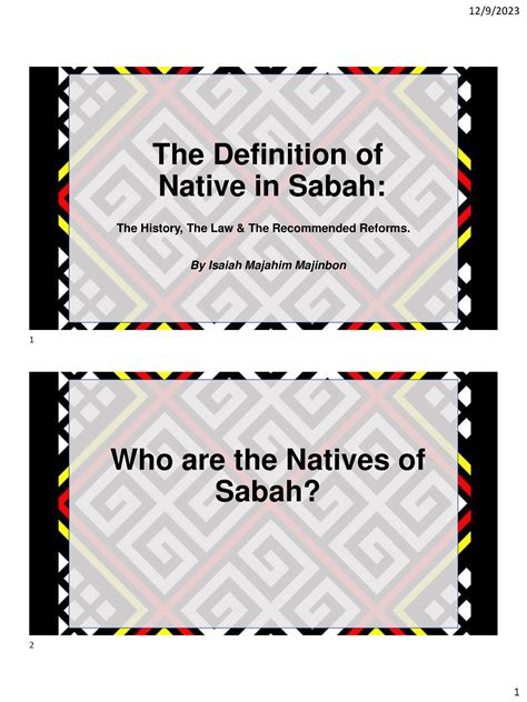 Definition Of Native Lecture The Definition Of Native In Sabah The