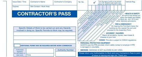 Contractor Authorisation To Work And Fire Register System Total Id