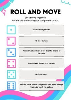 Roll And Move Dice Game By Spiritedconnections Tpt
