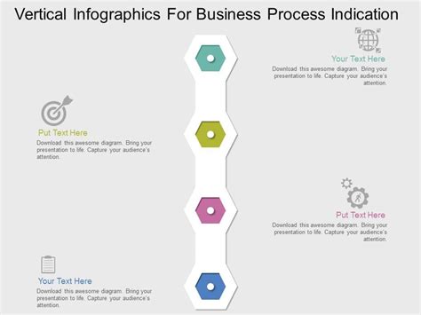 Vertical Infographics For Business Process Indication Flat Powerpoint Design Presentation