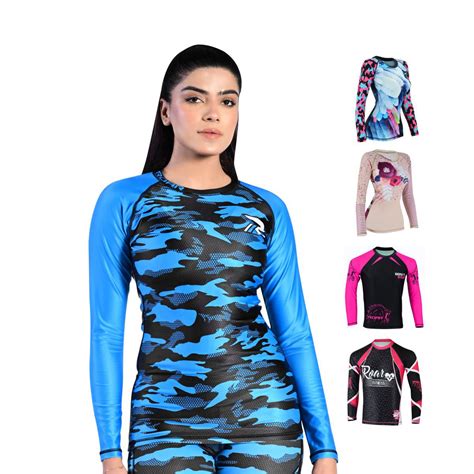 Roar Fightwear Womens Mma Compression Rash Guard Wrestling Long Sleev